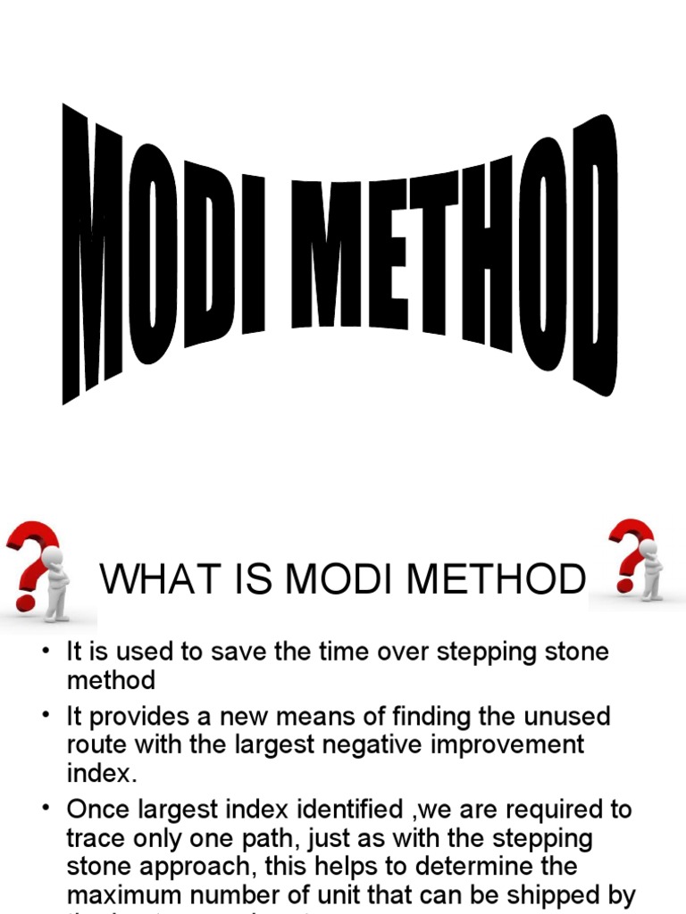 Modi Method | Theoretical Computer Science | Algorithms And Data Structures