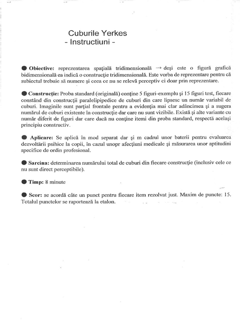Cuburile Yerkes - Instructiuni | PDF