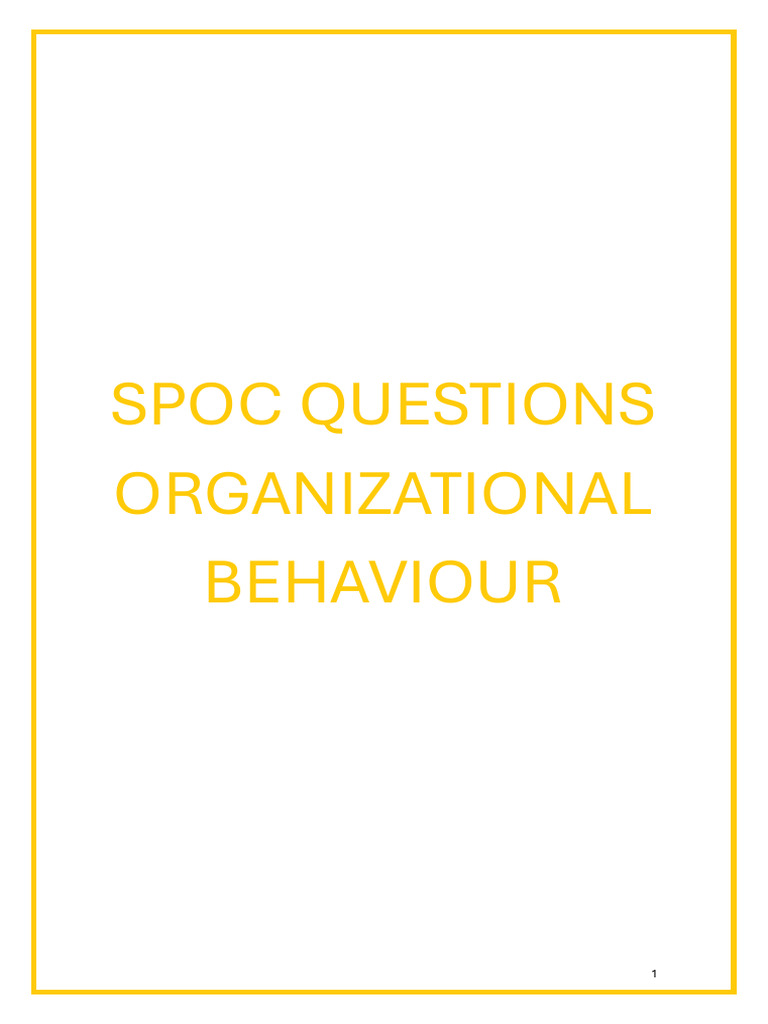 Spoc Questions OB | PDF