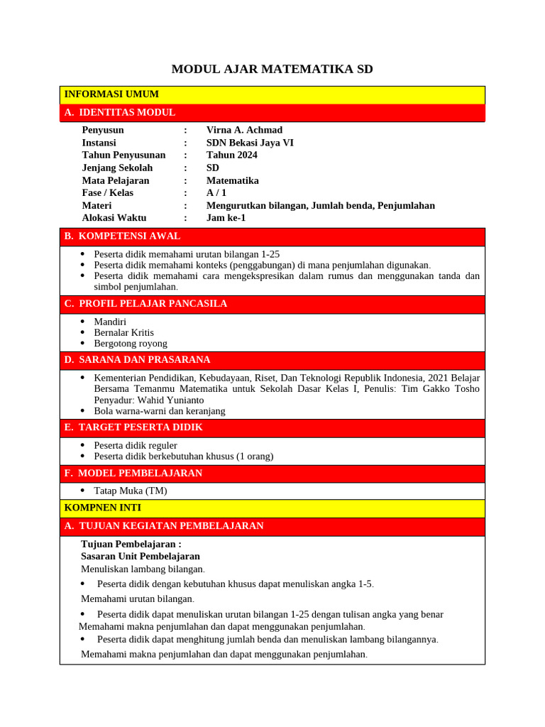 modul ajar math obser | PDF