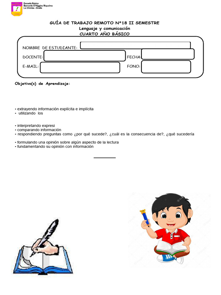 Guia 18 II Semestre Leng 4 | PDF