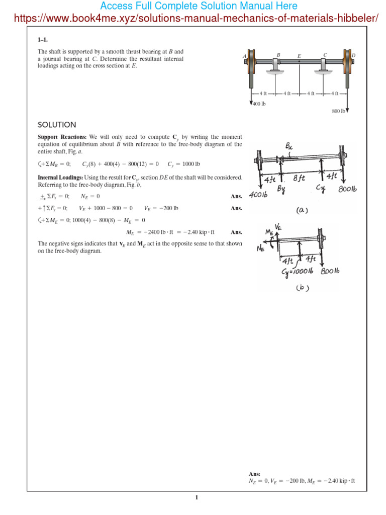 Engineering Mechanics Solutions | PDF | Beam (Structure) | Applied And Interdisciplinary Physics