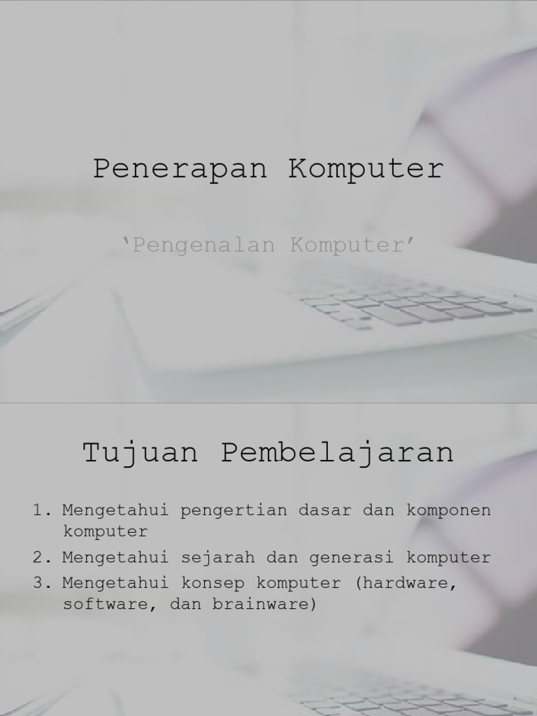 Topik 1. Pengenalan Komputer | PDF
