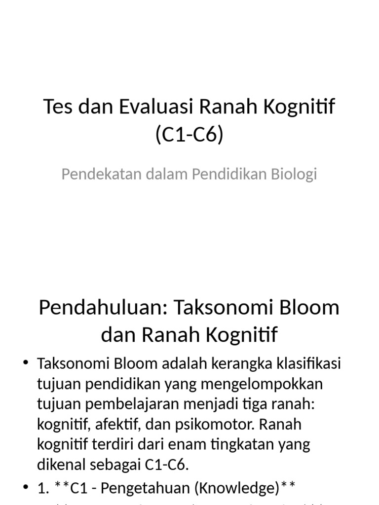 Cognitive Domain C1-C6 | PDF