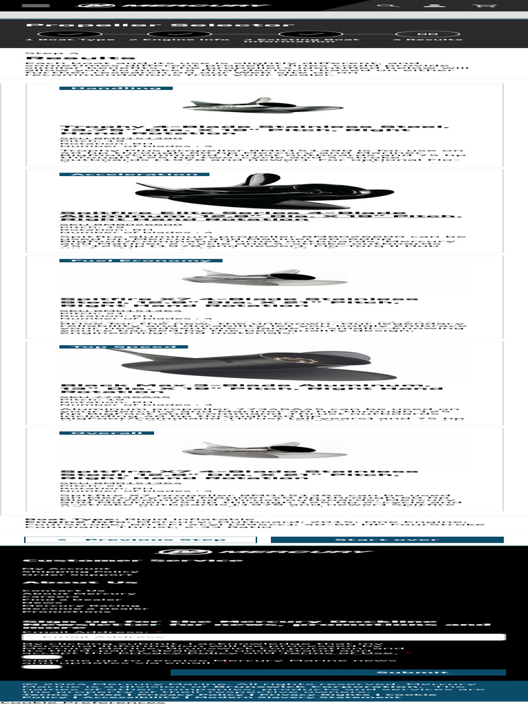 Prop Selector Find The One For Your Boat Mercury Marine | PDF