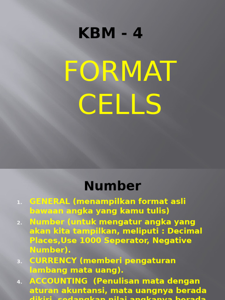 Kbm-4 Format Cell | PDF