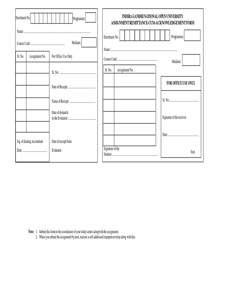 Acknowledgement Slip New | PDF
