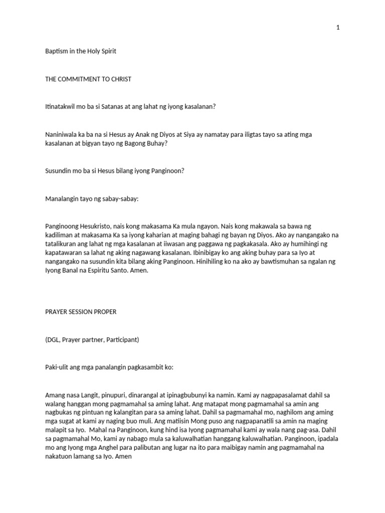 Praying Over Session Guide Tagalog | PDF