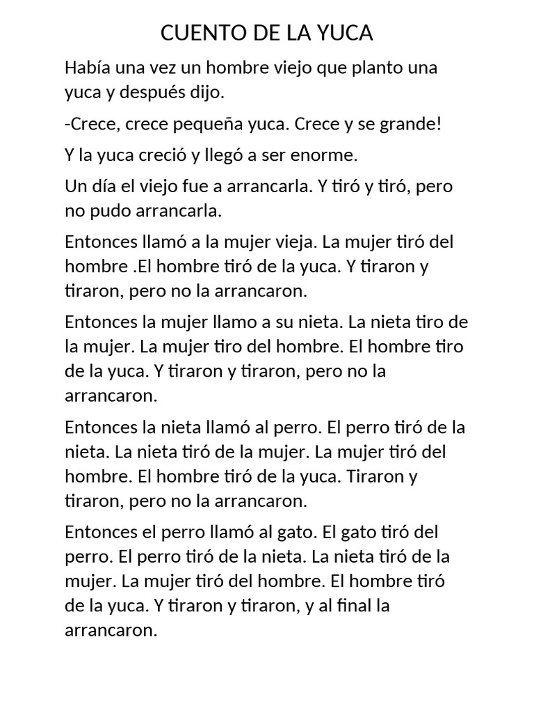 Cuento de La Yuca | PDF