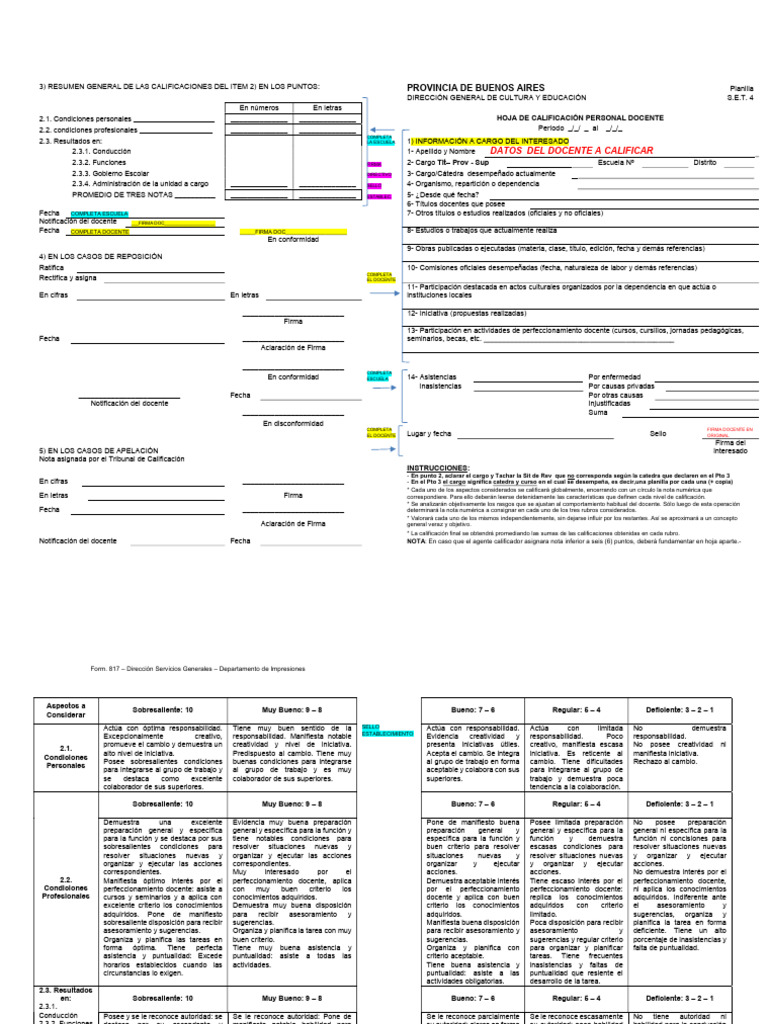 Instructivo Set 4 Formulario | PDF