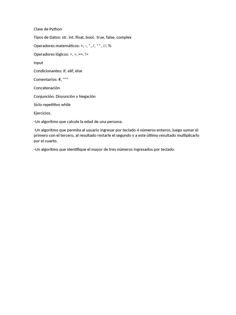 Clase de Python | PDF