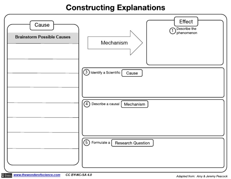 Constructing Explanations Graphic Organizer | PDF