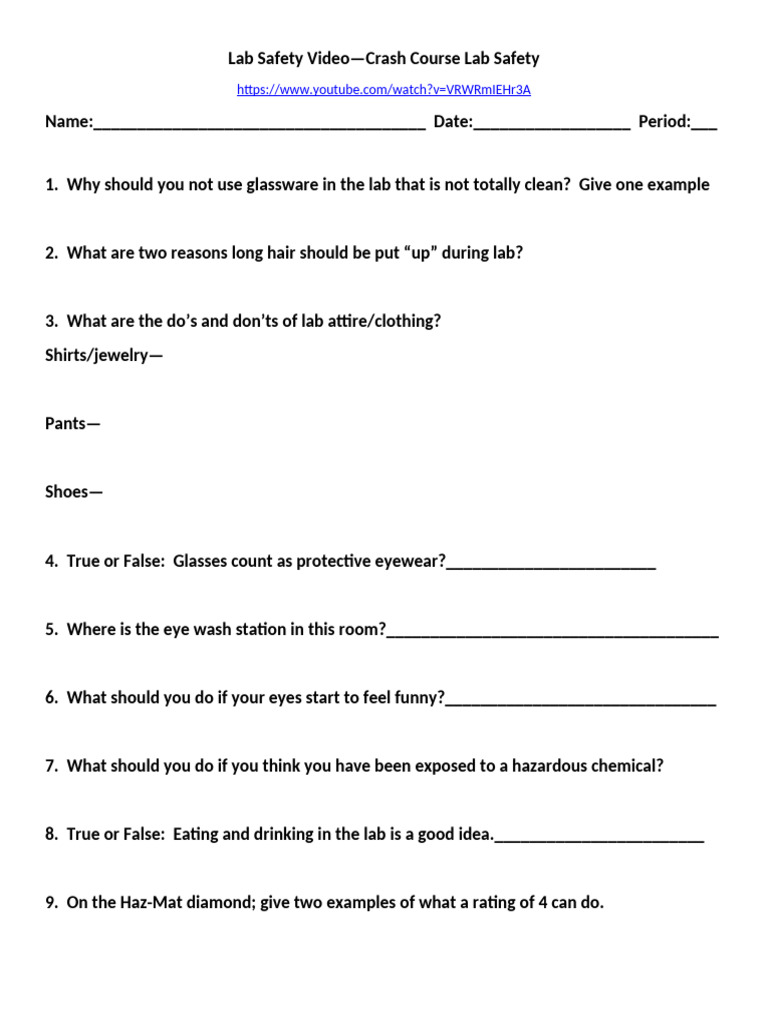 Lab Safety Video | PDF