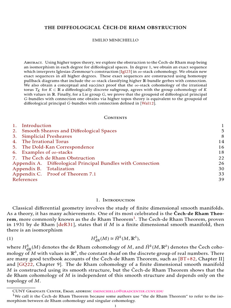 000-2401.09400 The Diffeological Čech-De Rham Obstruction | PDF