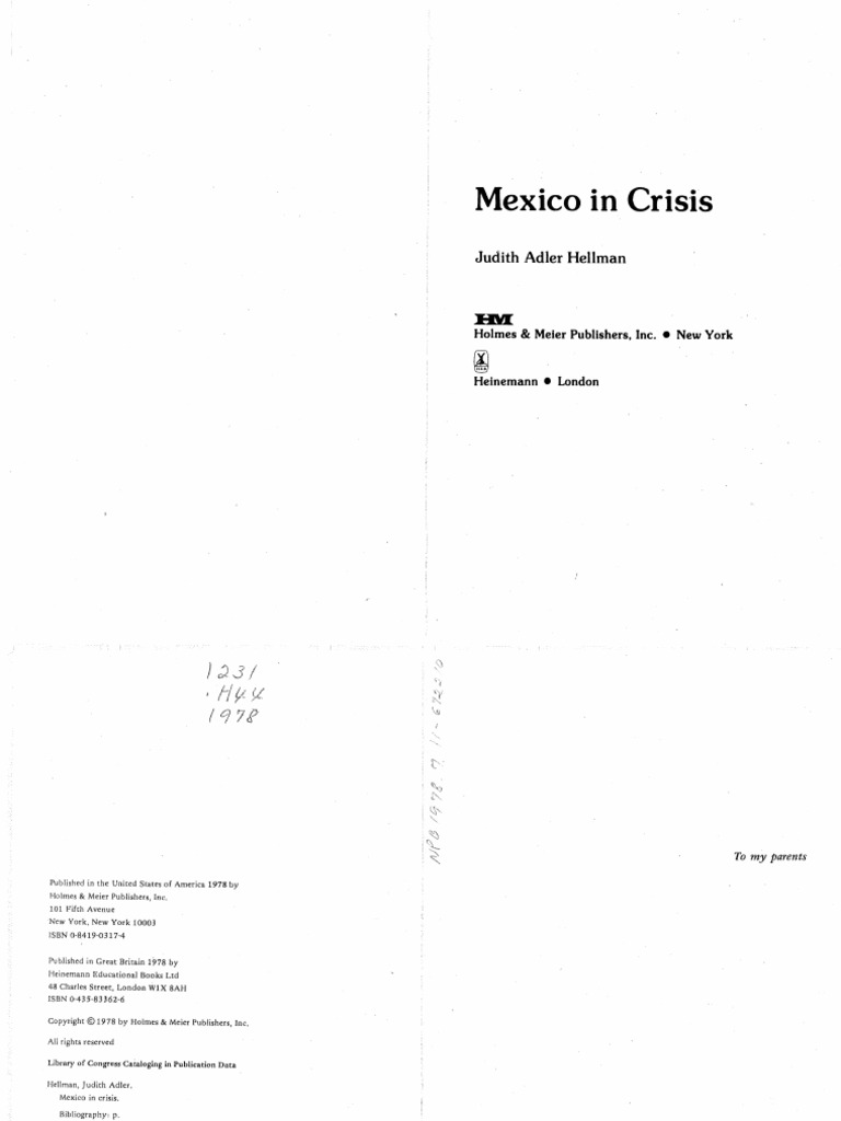 Hellman, J.A.-Mexico in Crisis, Chs 1 + 2 | PDF