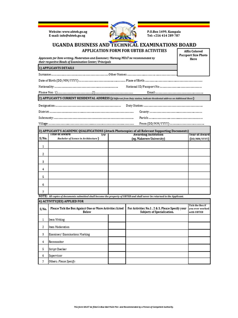 Application For Ubteb Activities1pdf 1688029423277 | PDF