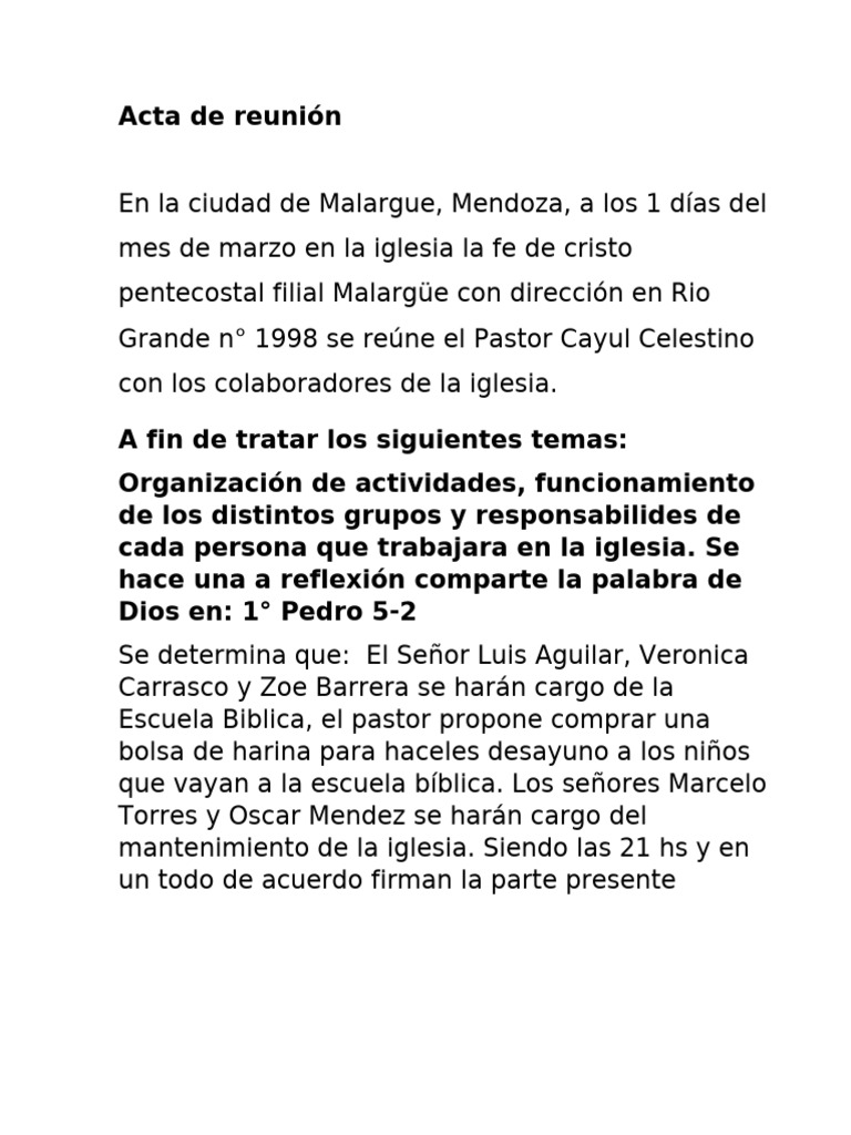 Acta de Reunión Modelos | PDF