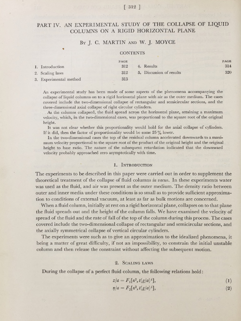 Martin Et Al 1997 Part IV an Experimental Study of the Collapse of Liquid Columns on a Rigid ...