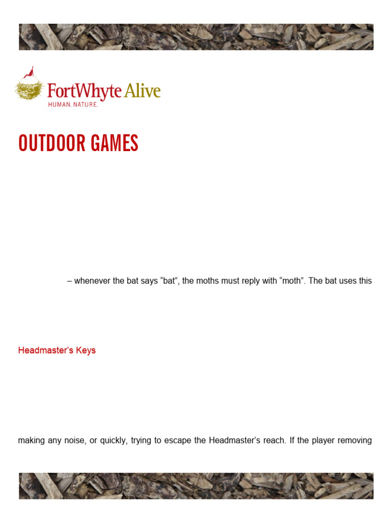 Outdoor Games | PDF