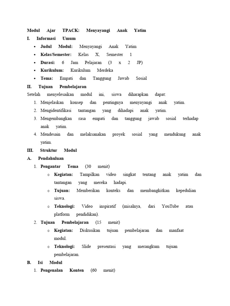 Tugas 9 - Penyusunan Modul Ajar TPACK | PDF