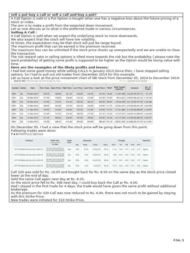 Sell A Put Buy A Call or Sell A Call and Buy A Put | PDF | Put Option ...