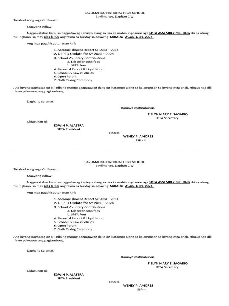 Spta Invitation Letter | PDF