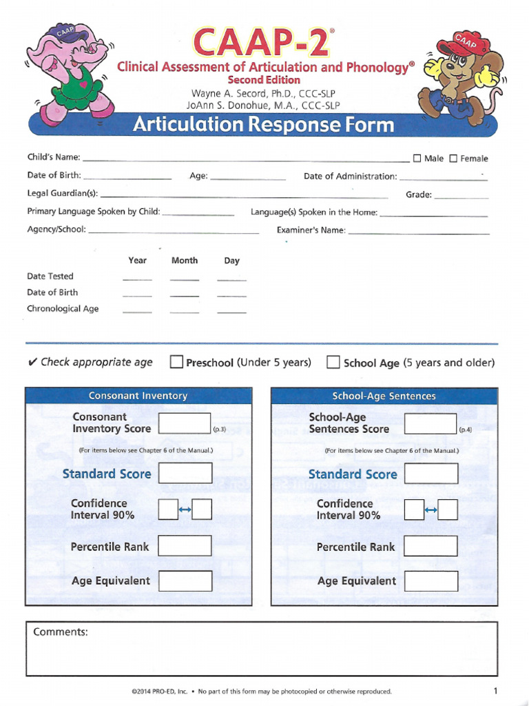 CAAP-2 Response Form | PDF