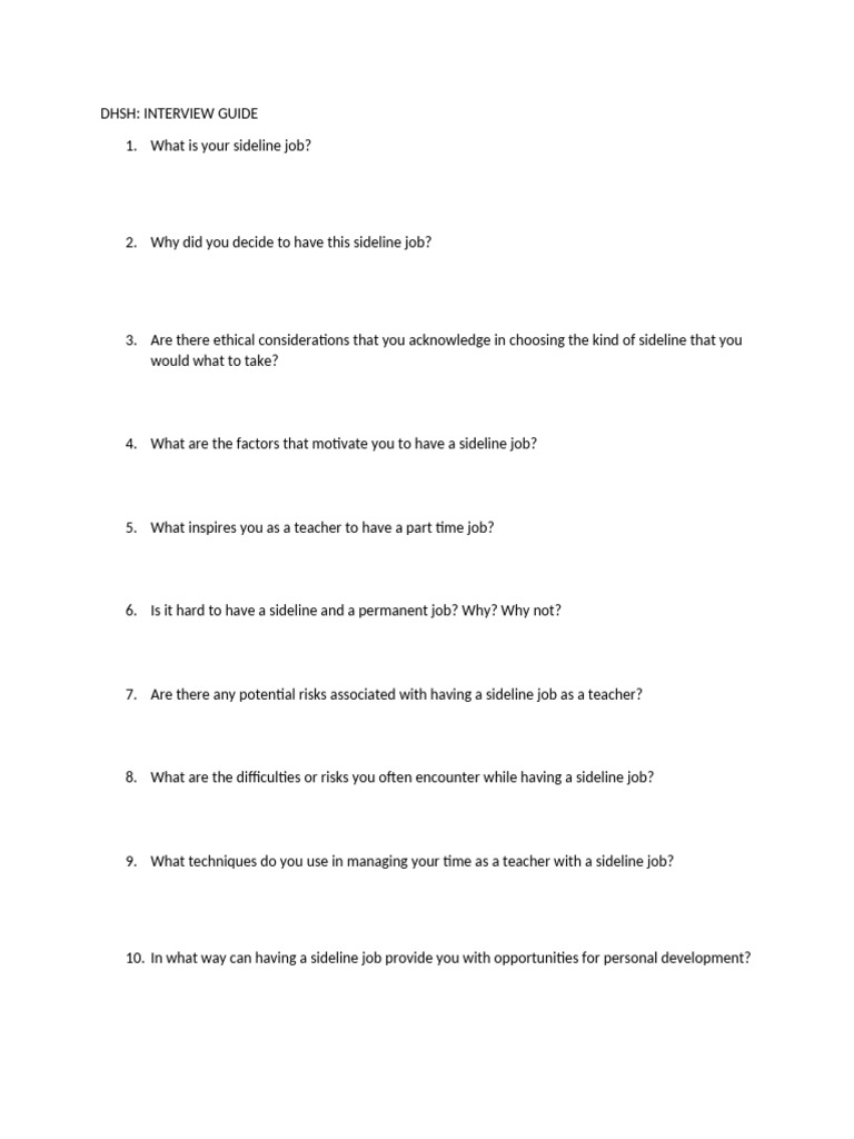 Interview Guide | PDF