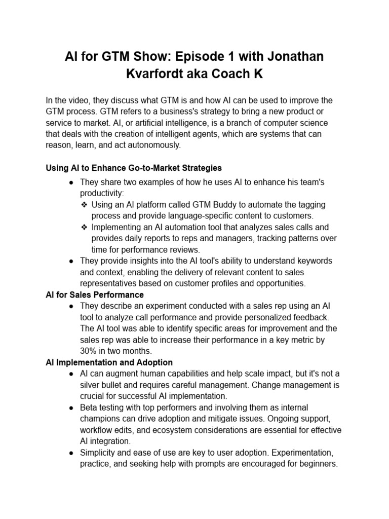 AI For GTM | PDF