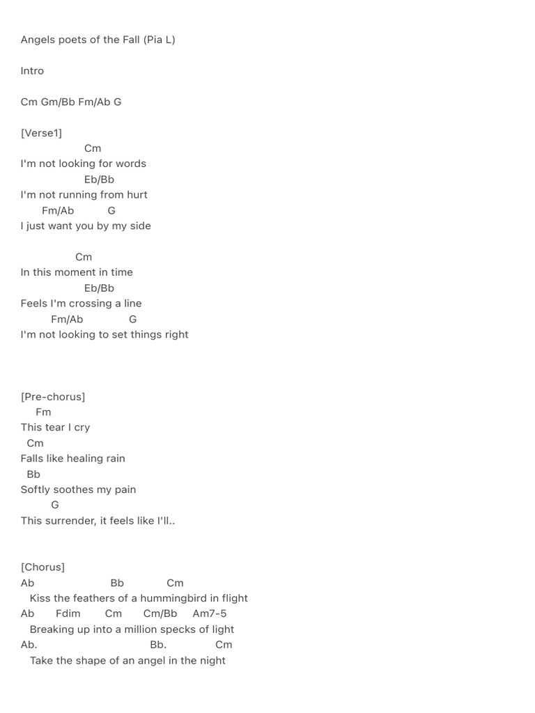 Angels - Poets of The Fall | PDF