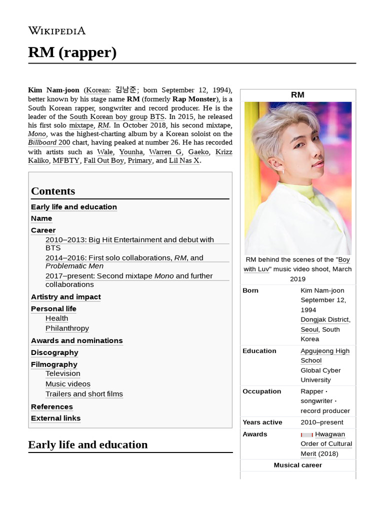 RM (Rapper) | PDF