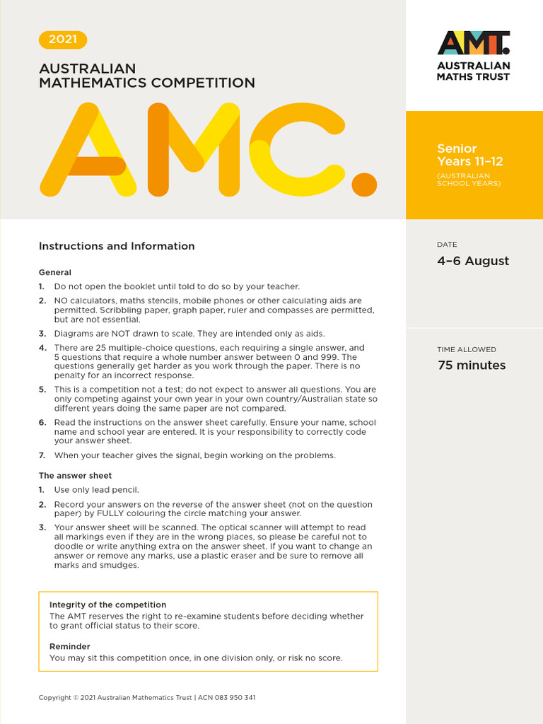 2021 AMC Senior | PDF