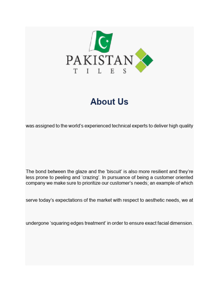 Pakistan Tiles - Company Profile | PDF