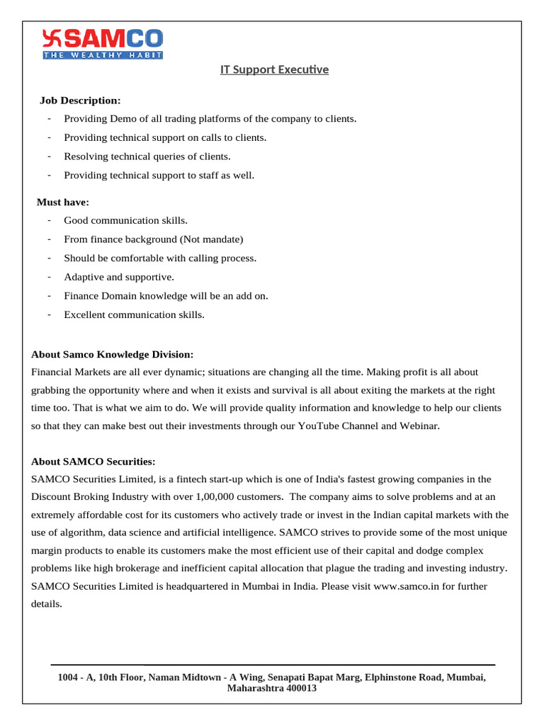 IT Support Executive and Account Activation | PDF | Mutual Funds ...