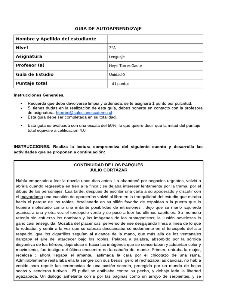 1 - Lenguaje - Guía de Trabajo de Comprensión Lectora Boom ...