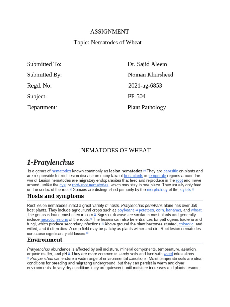 Assignment PP-504 2021-Ag-6853 | PDF | Plants | Botany