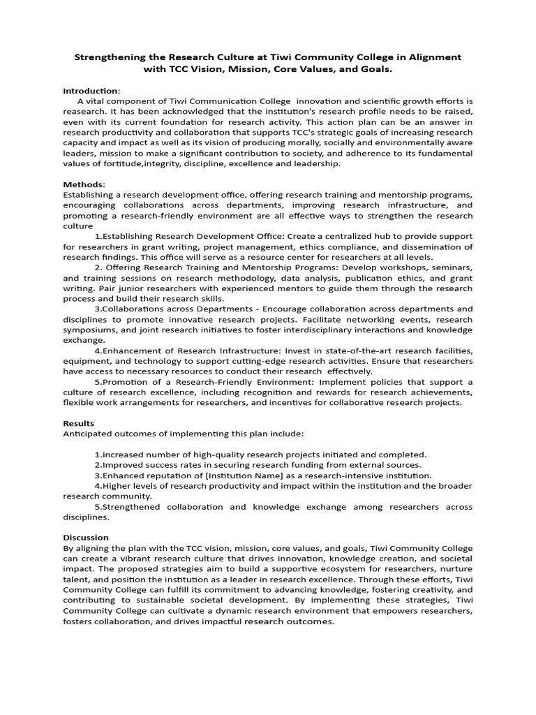 Strengthening The Research Culture at Tiwi Community College in ...