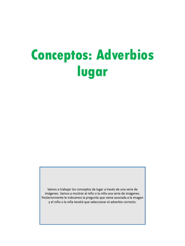 Adverbios de Lugar | PDF