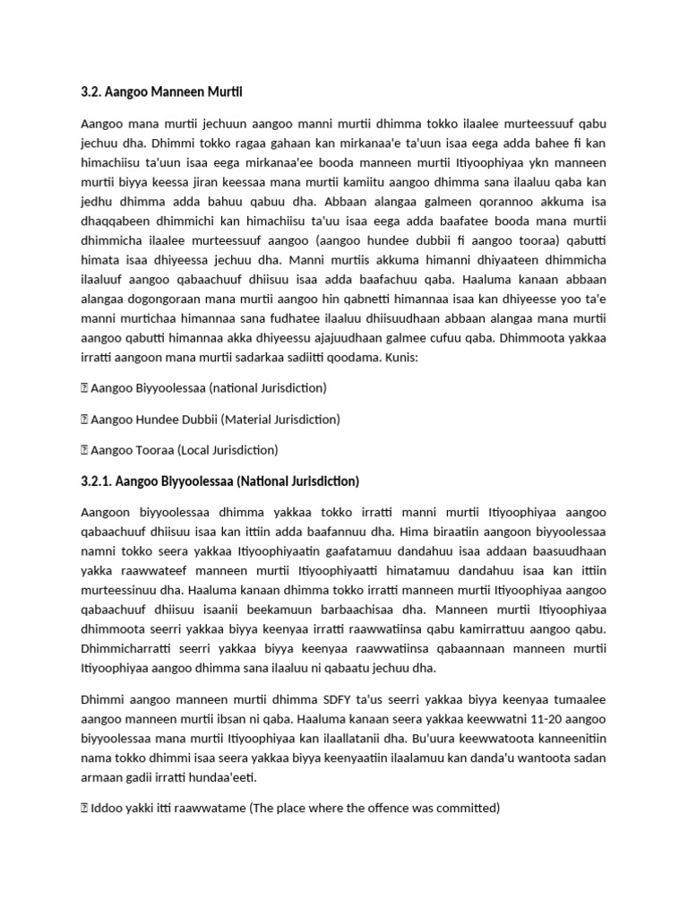3.2. Aangoo Manneen Murtii | PDF