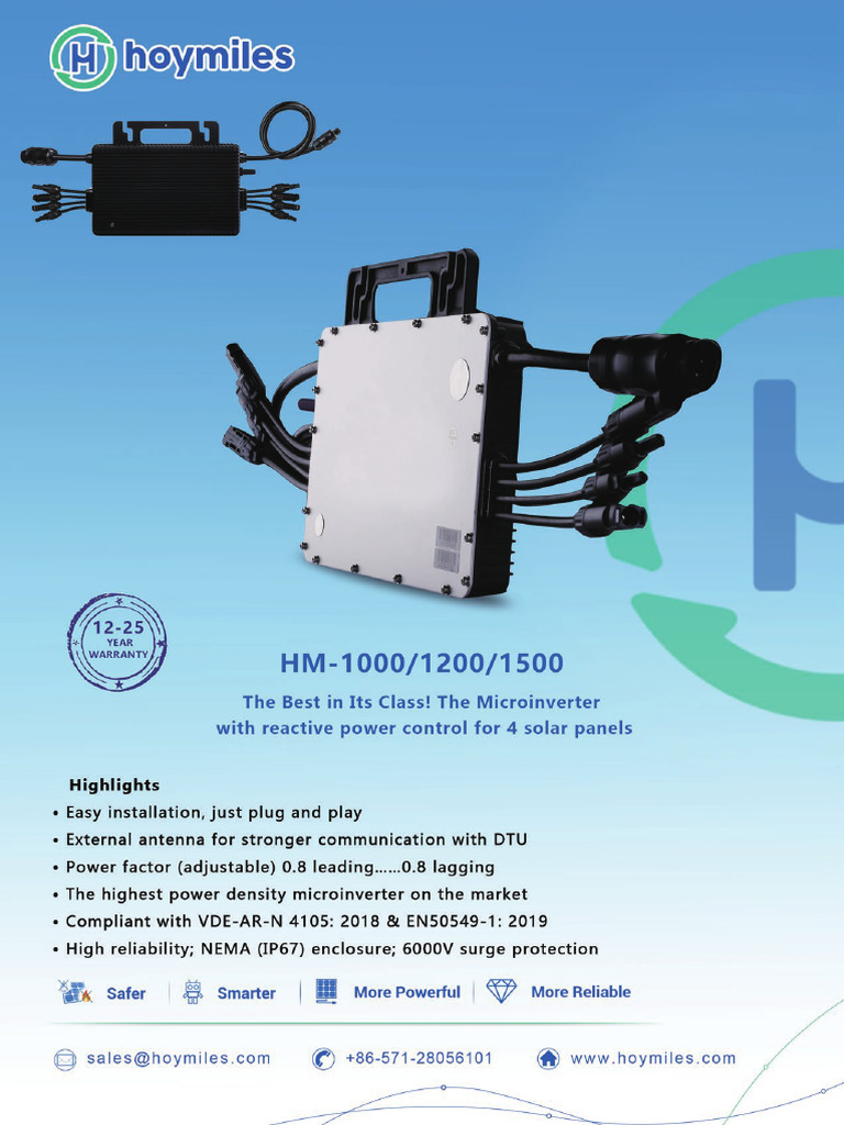 Datasheet Hoymiles HM 1000 1200 1500 - EN | PDF