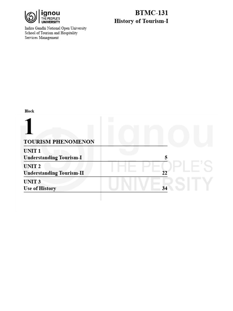 Tourism Notes - Unit - 1 | PDF