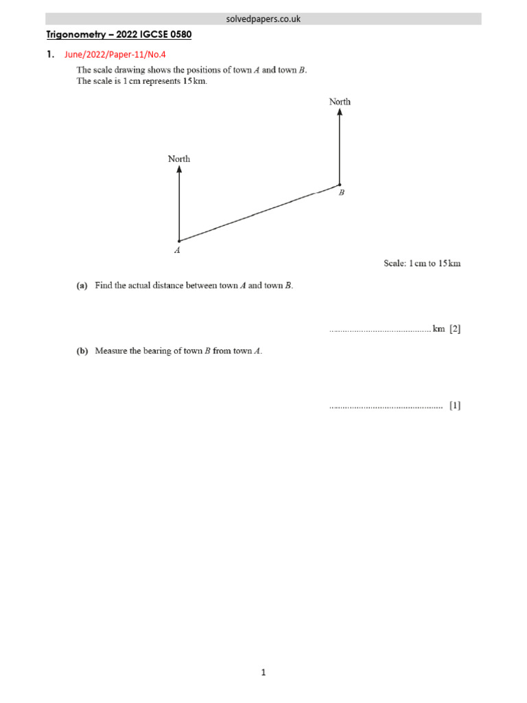 2022 Trigonometry IGCSE 0580 | PDF
