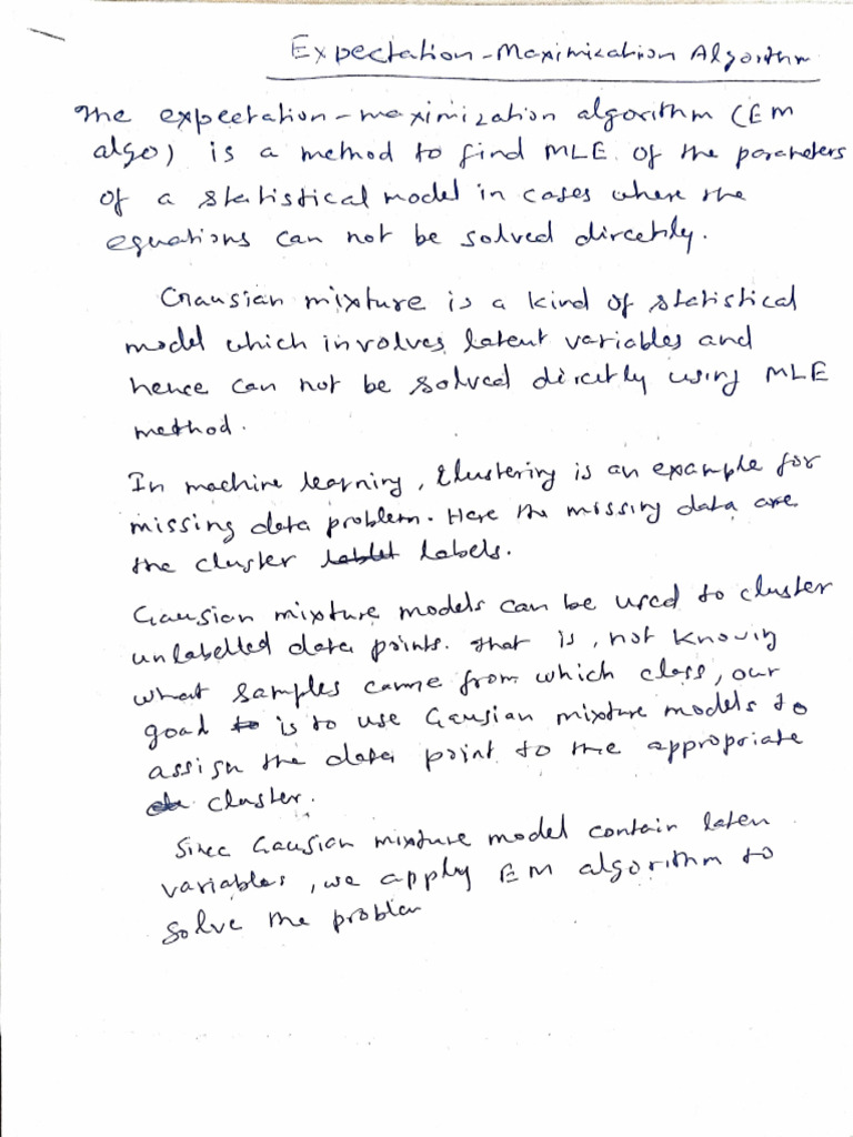 Expectation Maximization Algorithm | PDF