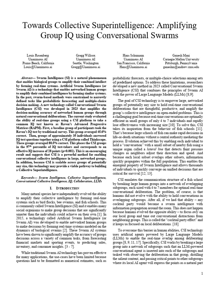 Towards Collective Superintelligence - Amplifying Group IQ Using ...