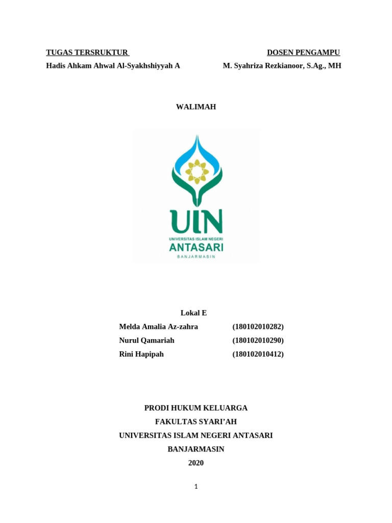 Kel 7 Walimah 'Urs | PDF