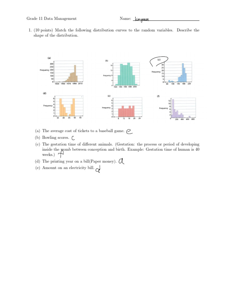 Grade 11 Data Management Assignment 2 | PDF