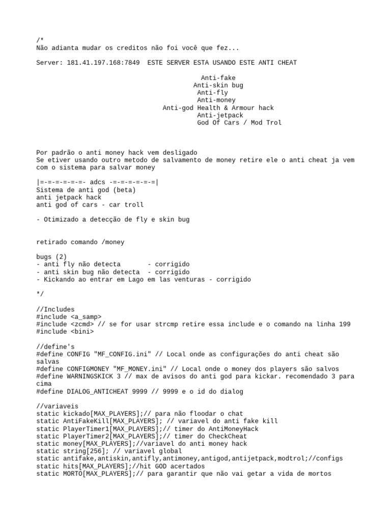 Anti Cheat 1.4 | PDF Anti Cheat 1.4 | PDF