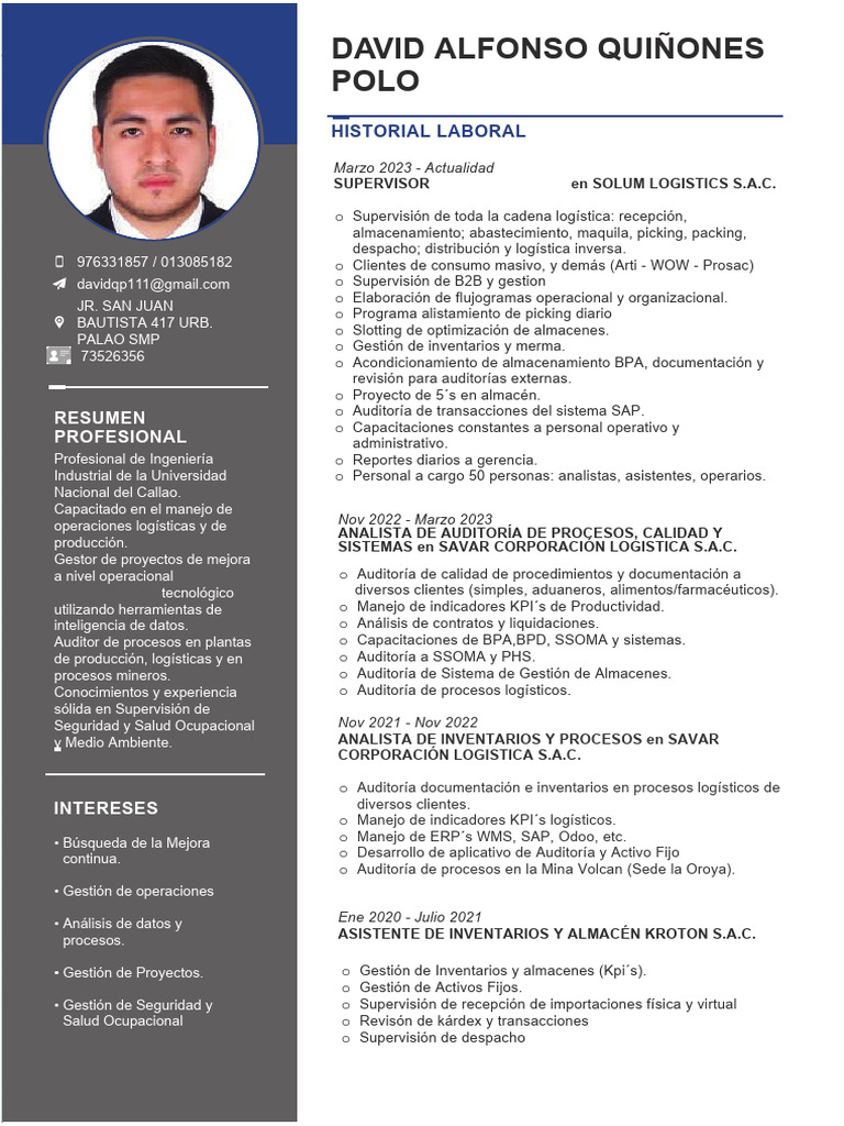Cv David Quinones | PDF