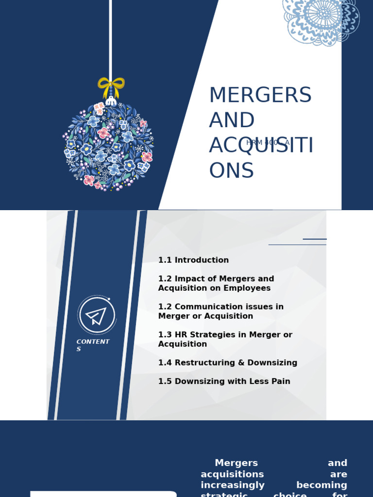 Mergers and Acquisitions Group1 | PDF