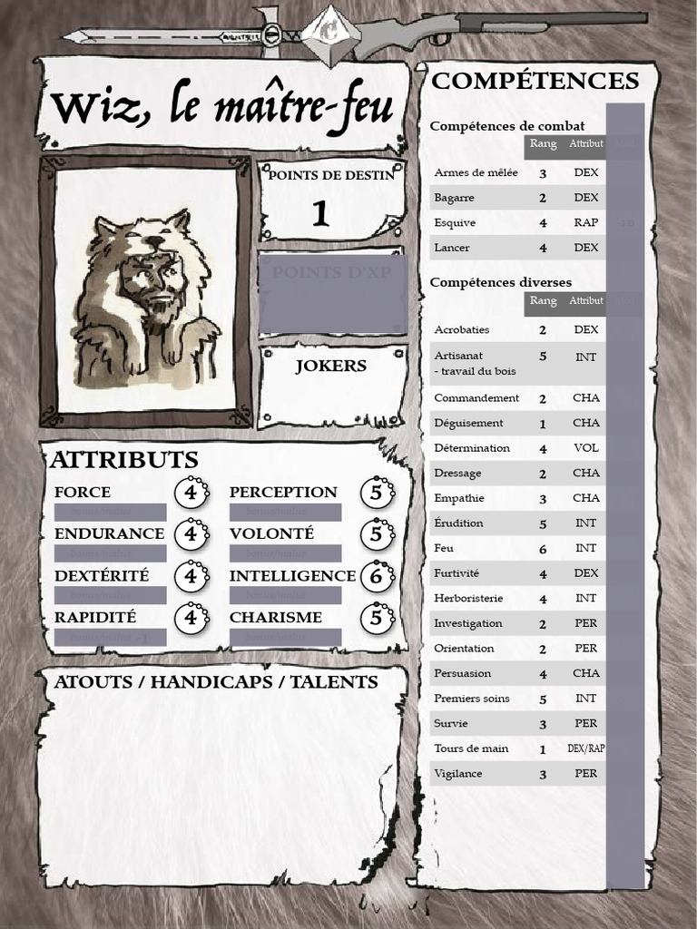 14- Feuille de personnage simplifiées 6.0 | PDF